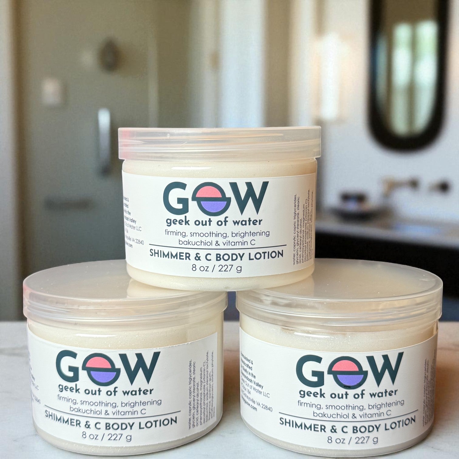 Shimmer & C Body Lotion – Geek Out of Water Skincare & Beauty